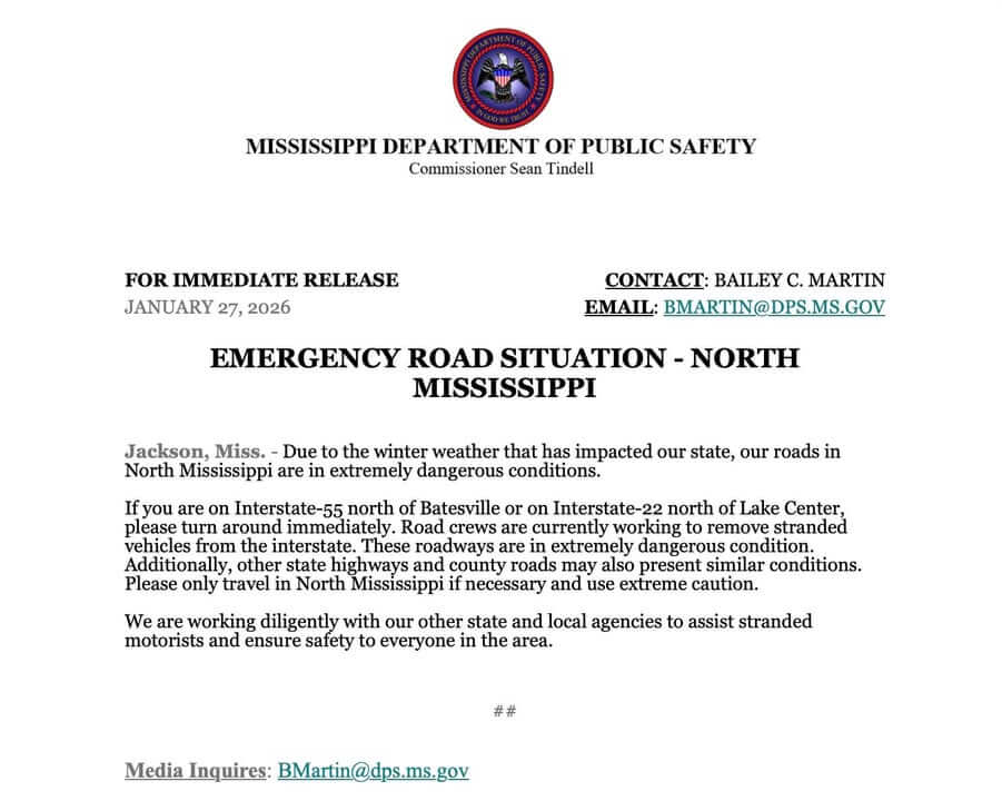 Facebook post warns drivers to turn around on I-55 north of Batesville ...