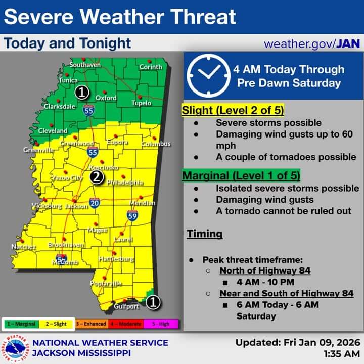 Mississippi faces risk of severe storms, tornadoes and flooding this ...
