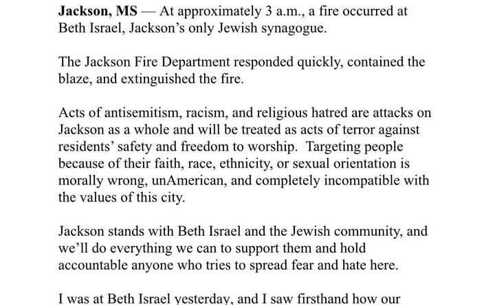 Jackson police, sheriff condemn attack on Beth Israel synagogue ...