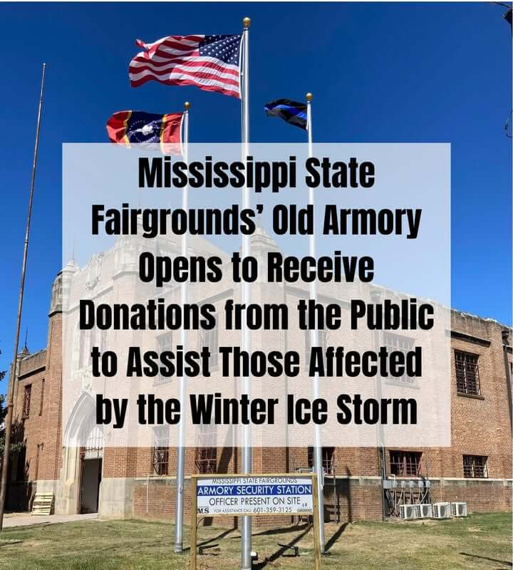 Gipson opens armory to collect ice storm donations | Mississippi News Group