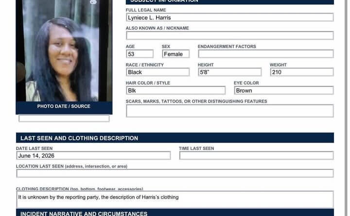 Jackson police seek public help locating 53-year-old Lyniece Harris ...